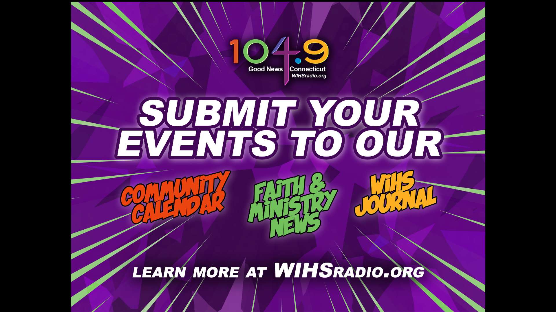 Invite us to or Submit an Event - WIHS CT Christian Radio